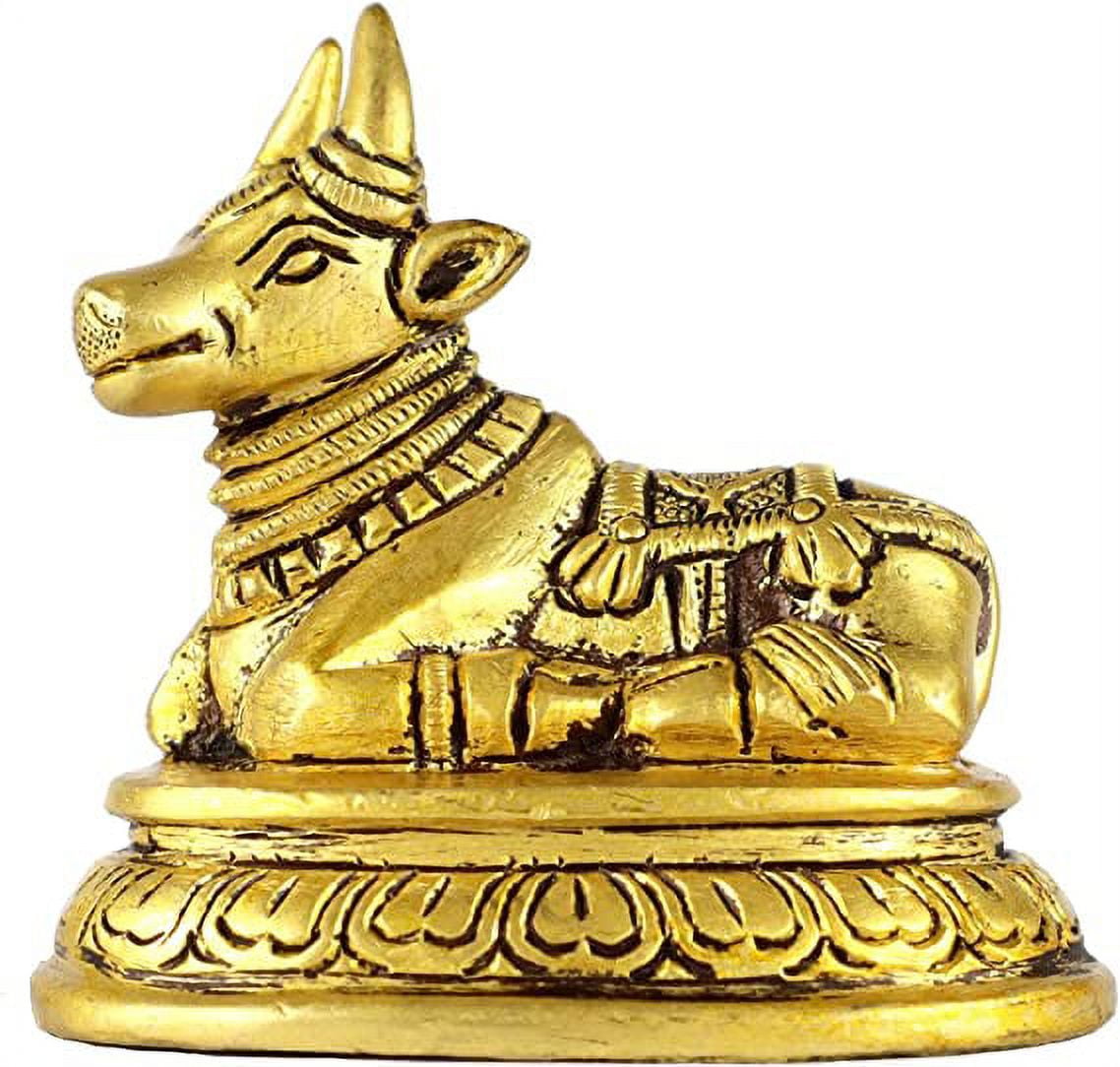 ASHIRWAD Nandi Brass Idol Statue Sculpture Murti God of Yoga Shiva ...