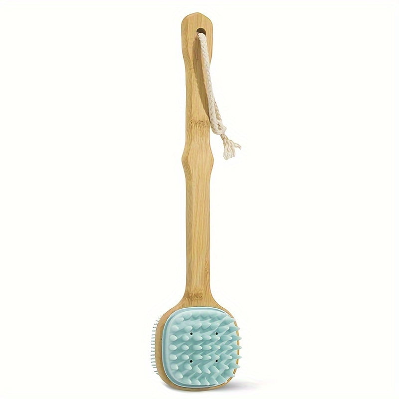 ASHJ Silicone Bamboo Back Scrubber No Alcohol Battery-Free Double-Sided ...