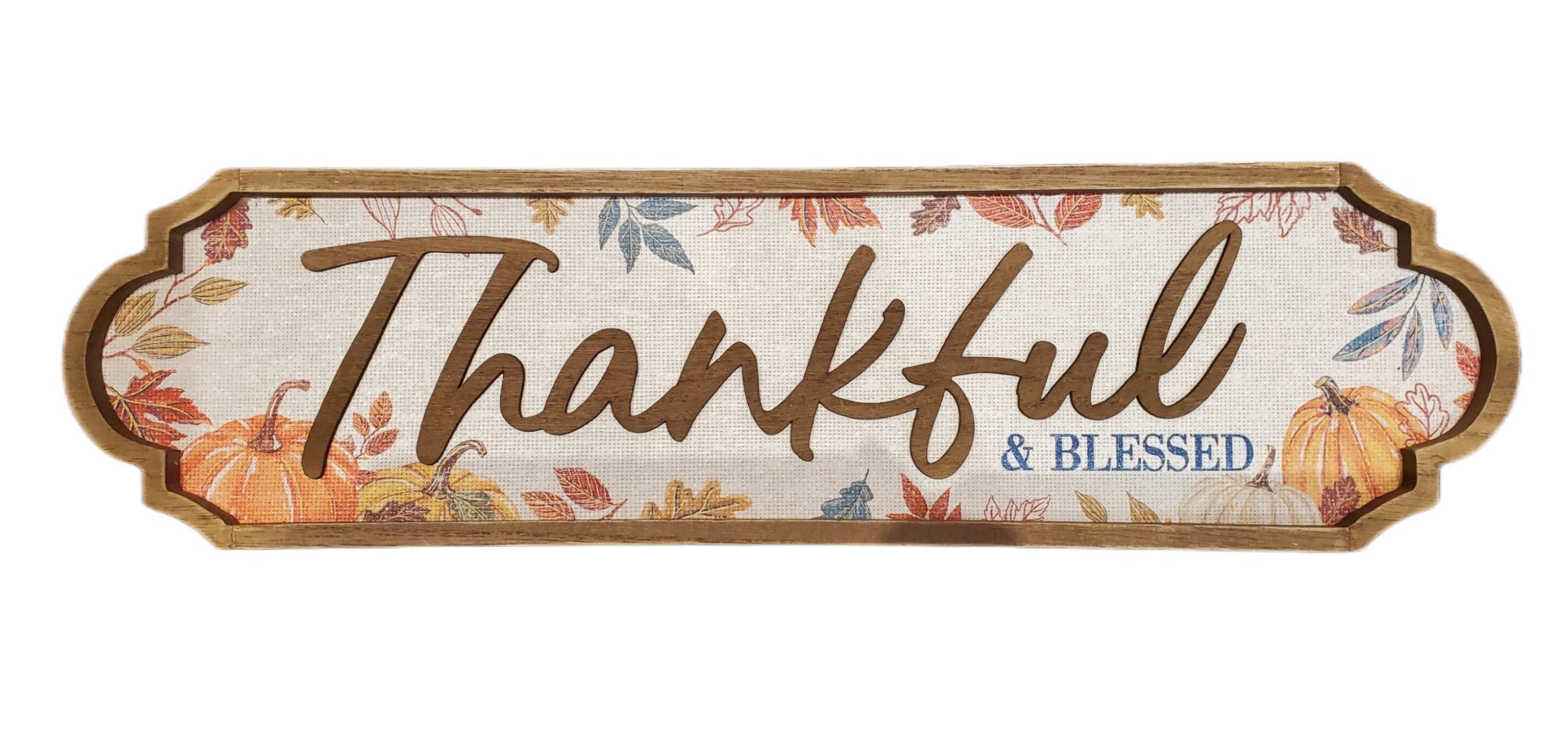 ASHLAND, FALL, WALL DECOR, PUMPKIN PATCH, THANKFUL BLESSED 22.5", X 6 ...