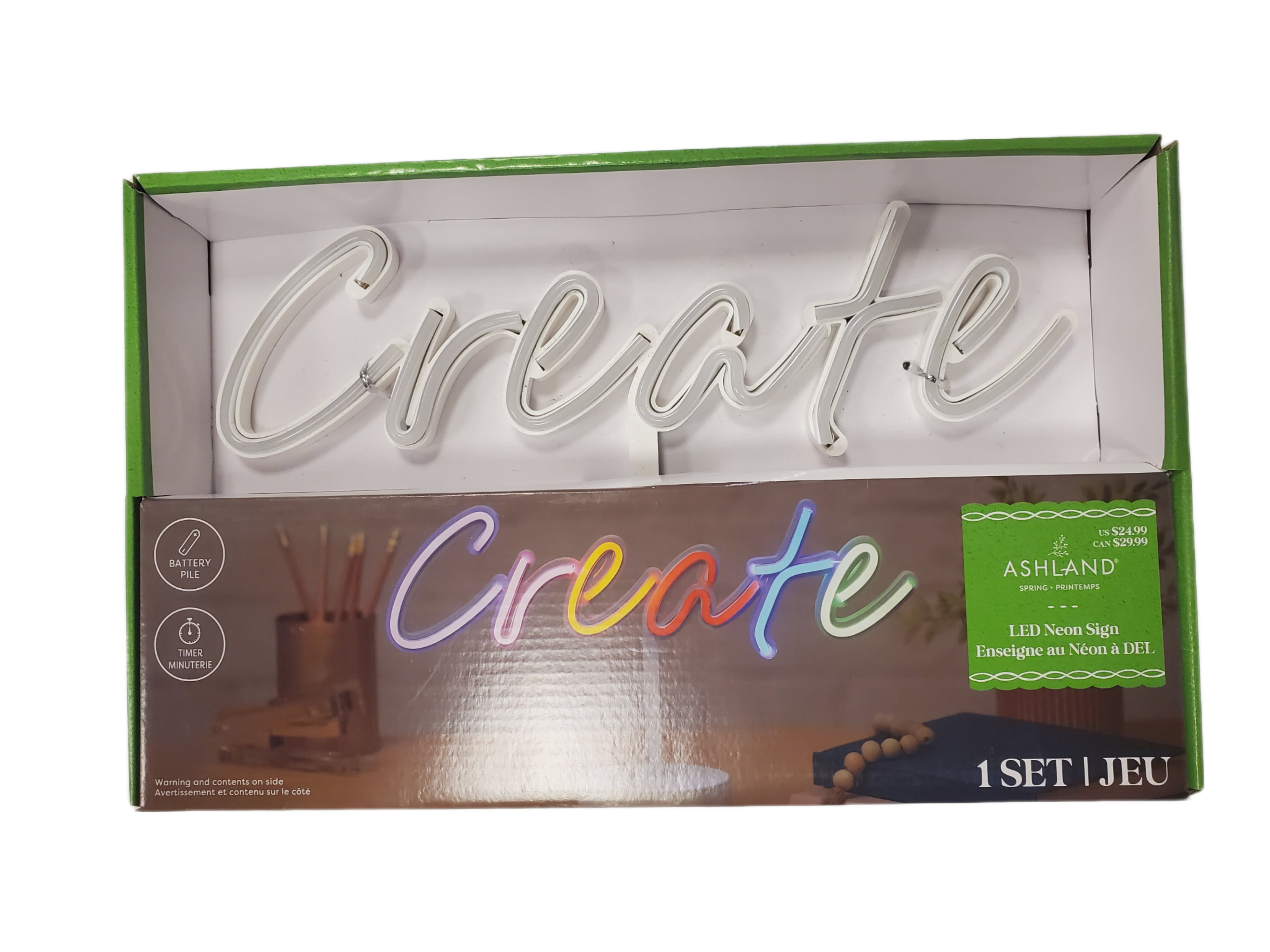 ASHLAND LED NEON SIGN 12 X 4 IN, PLUS STAND - Walmart.com