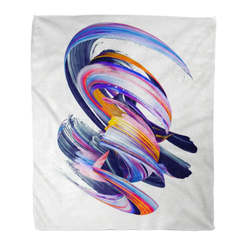 ASHLEIGH 50x60 inch Super Soft Throw Blanket 3D Render Abstract Twisted ...