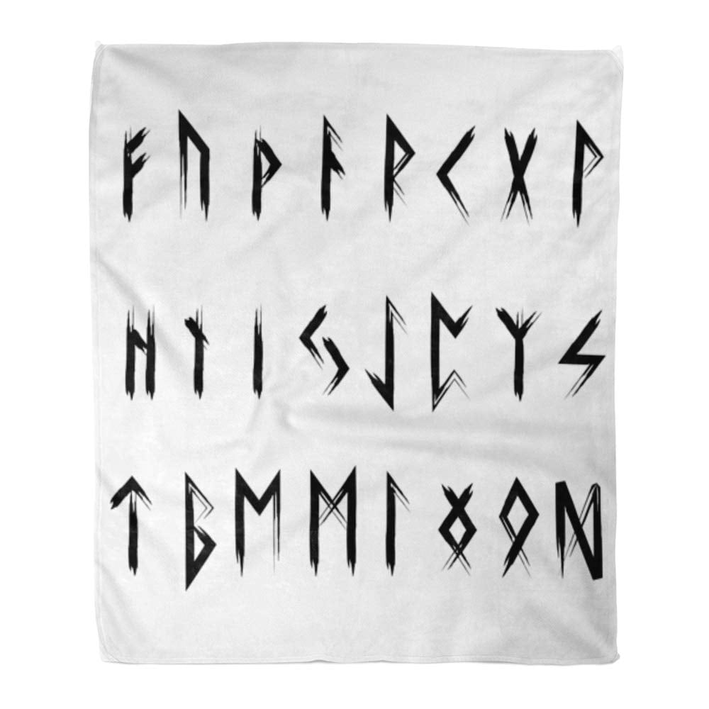 ASHLEIGH 50x60 inch Super Soft Throw Blanket Gods Futhark Runen Black ...