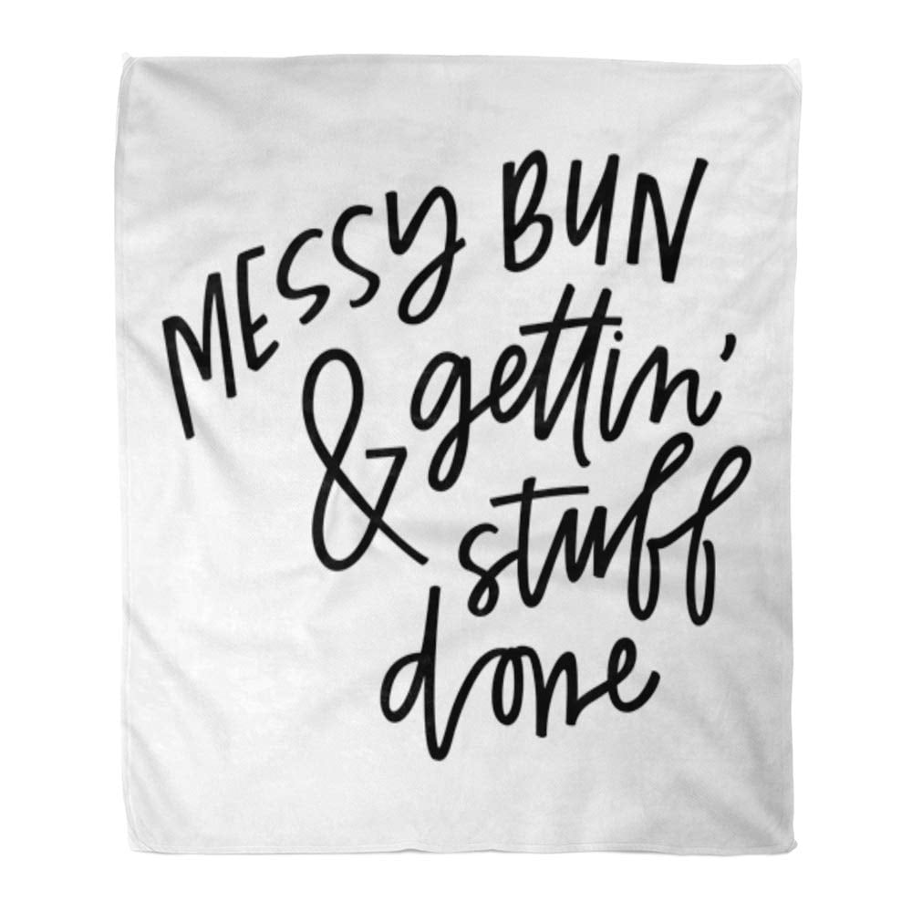 ASHLEIGH 50x60 inch Super Soft Throw Blanket Hair Messy Bun and Getting ...
