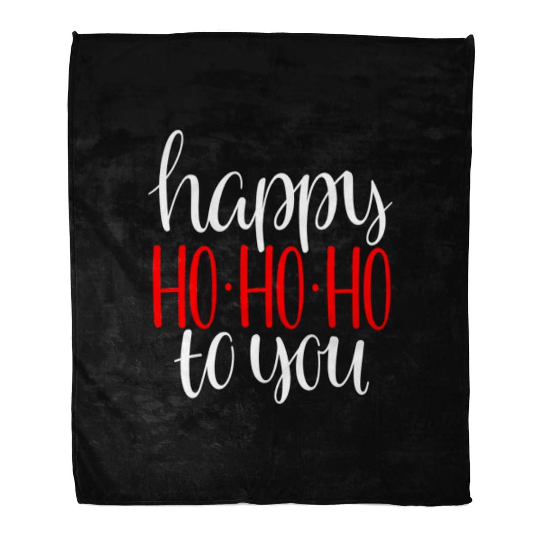 ASHLEIGH 50x60 inch Super Soft Throw Blanket Red Black Happy Ho to You ...