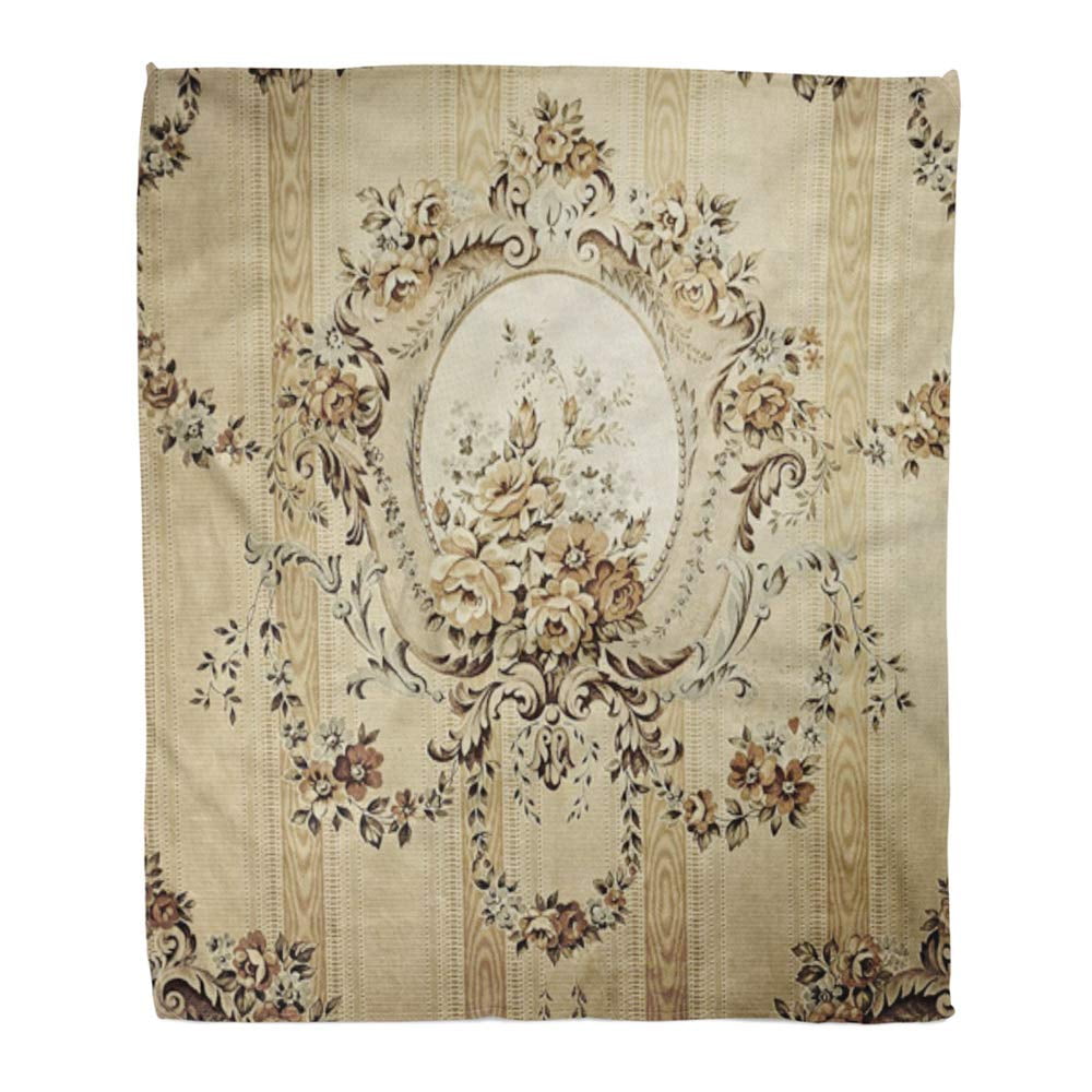 ASHLEIGH 58x80 inch Super Soft Throw Blanket Baroque Retro Pattern ...