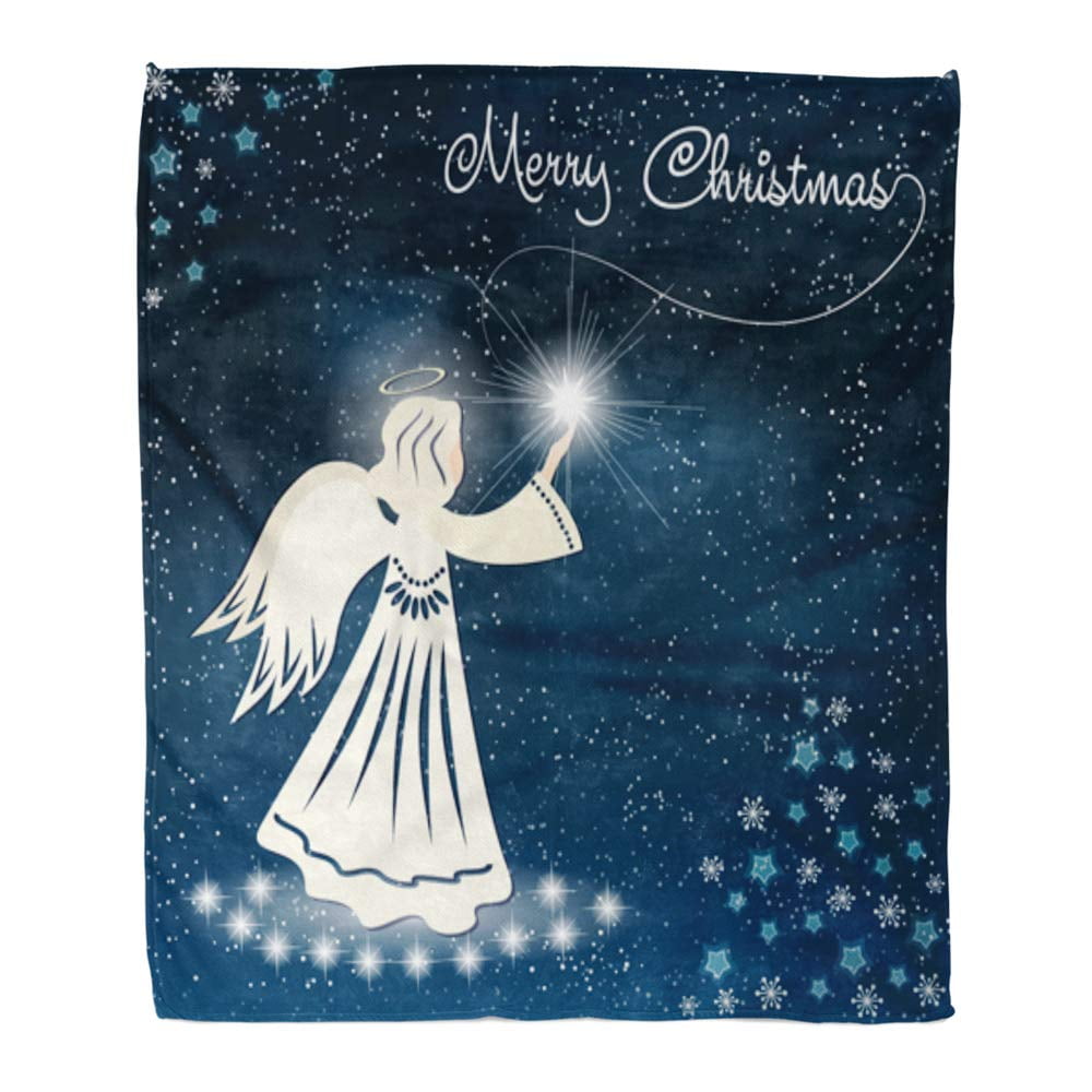 ASHLEIGH 58x80 inch Super Soft Throw Blanket Blue Blond Christmas with ...