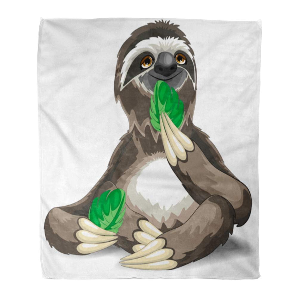 ASHLEIGH 58x80 inch Super Soft Throw Blanket Green Sloth Cute Cartoon ...