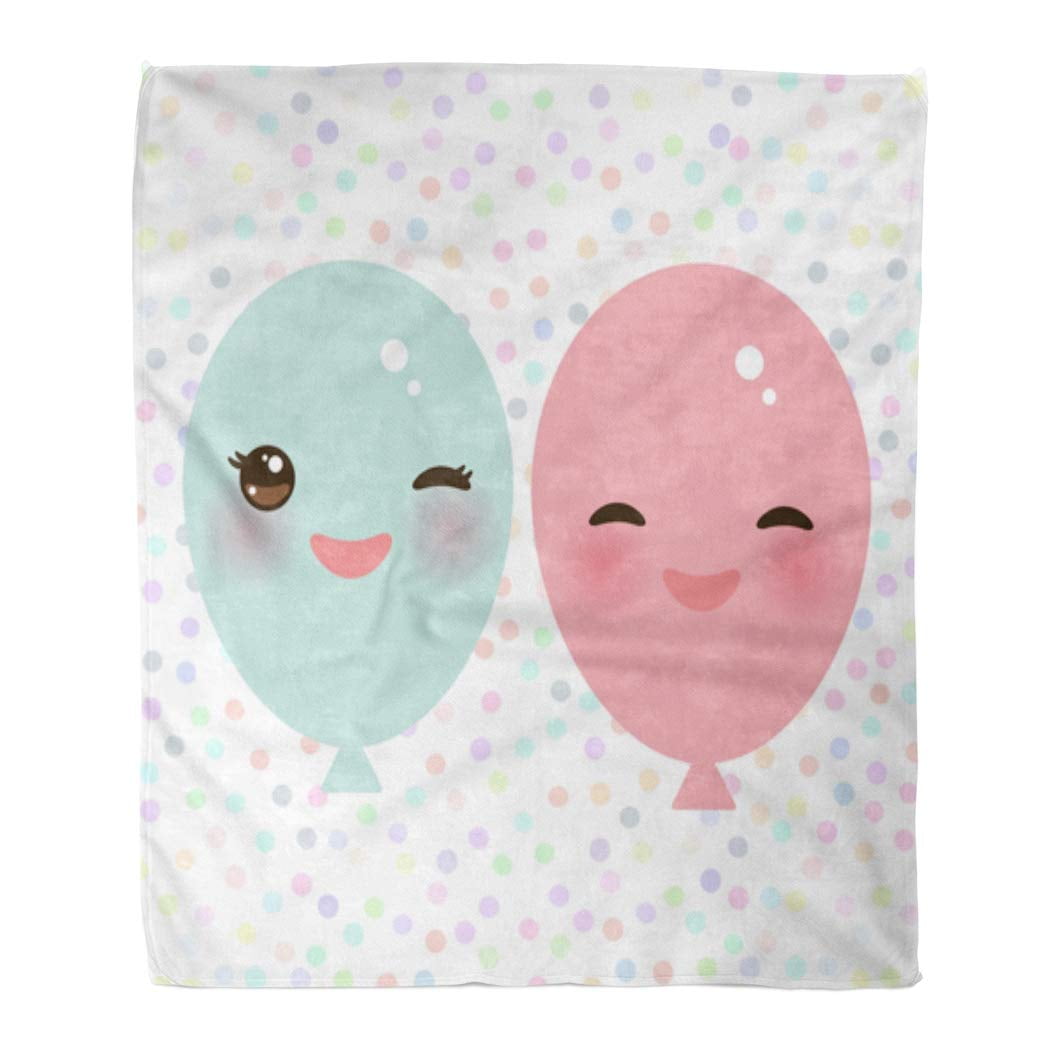 ASHLEIGH 58x80 inch Super Soft Throw Blanket Kawaii Funny Balloons Pink ...