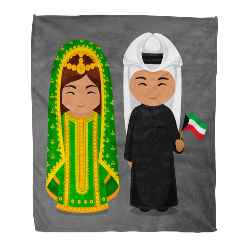ASHLEIGH 58x80 inch Super Soft Throw Blanket Kuwaitis in National Dress ...