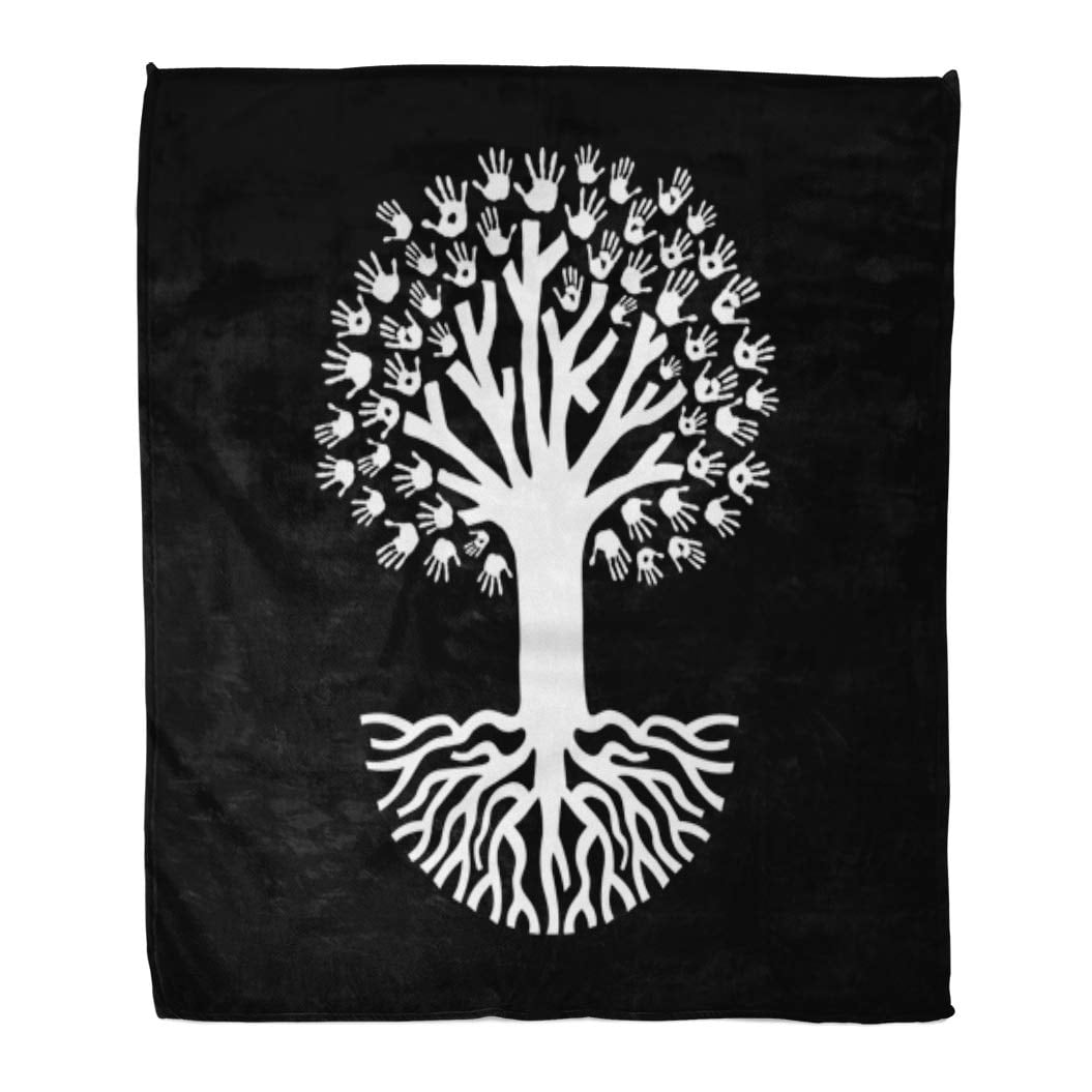 ASHLEIGH 58x80 inch Super Soft Throw Blanket Over Black Tree Made of ...