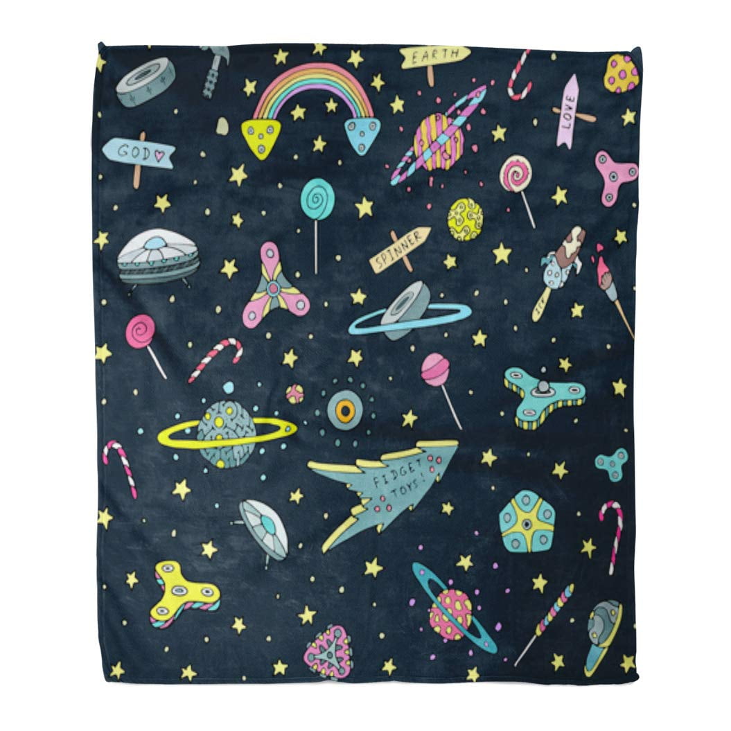 ASHLEIGH 58x80 inch Super Soft Throw Blanket Spinner Fidget Toys ...