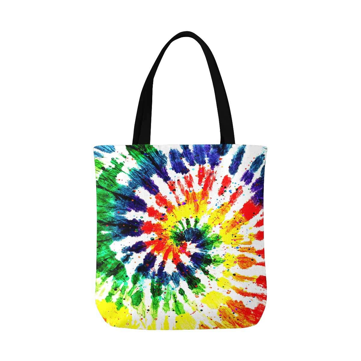 ASHLEIGH Abstract Rainbow Tie Dye Hippie Boho Style Unisex Canvas Tote ...