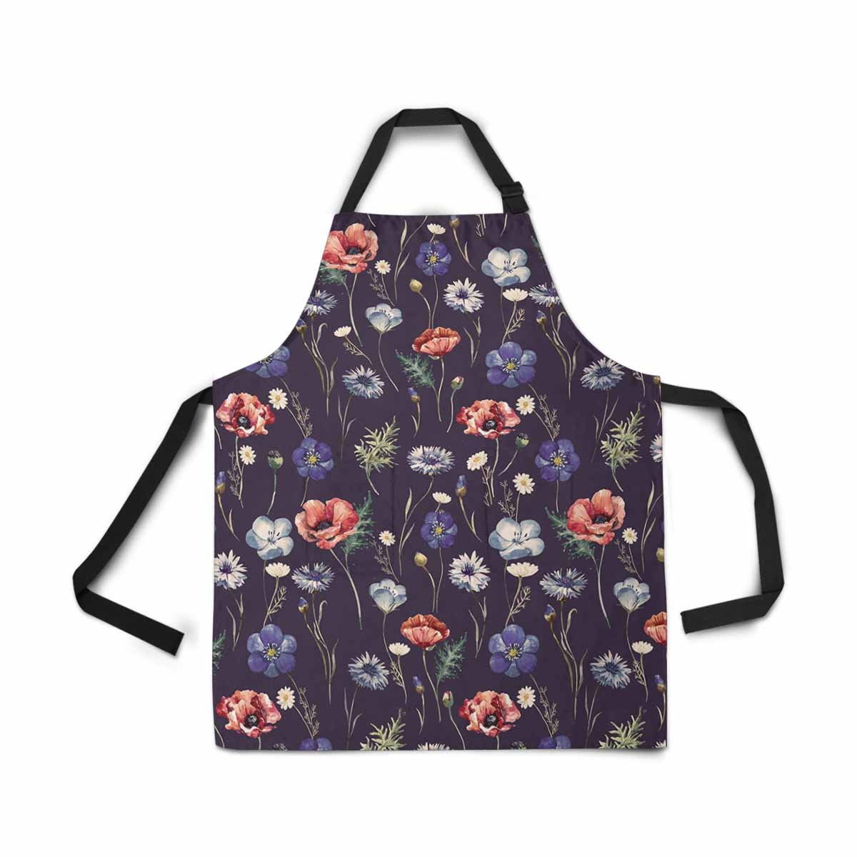 ASHLEIGH Adjustable Bib Apron for Women Men Girls Chef with Pockets Watercolor Floral Summer ...