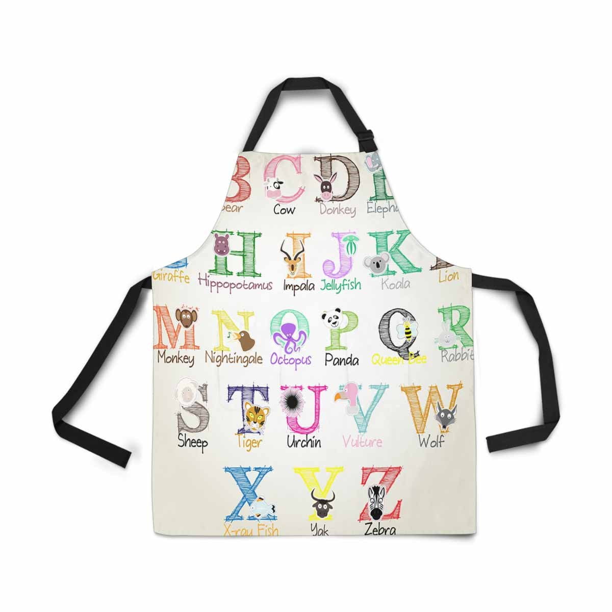 ASHLEIGH Alphabet ABC Apron for Women Men Girls Chef with Pockets Kids ...