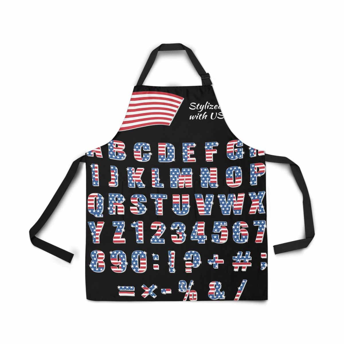 ASHLEIGH Alphabet for American Patriotic Holidays USA Flag Apron for ...