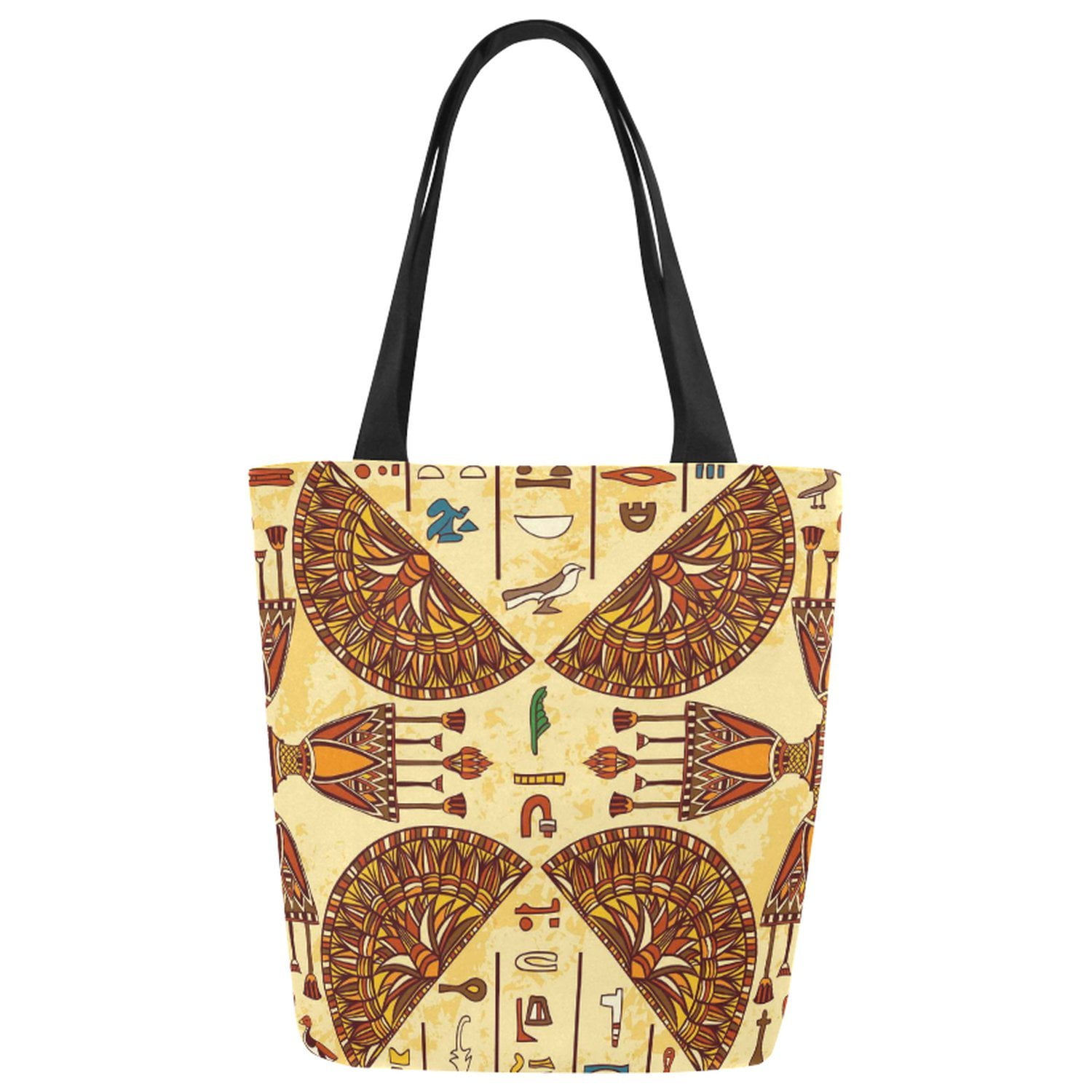 ASHLEIGH Ancient Egyptian Hieroglyph Canvas Tote Bag Shoulder Handbag ...