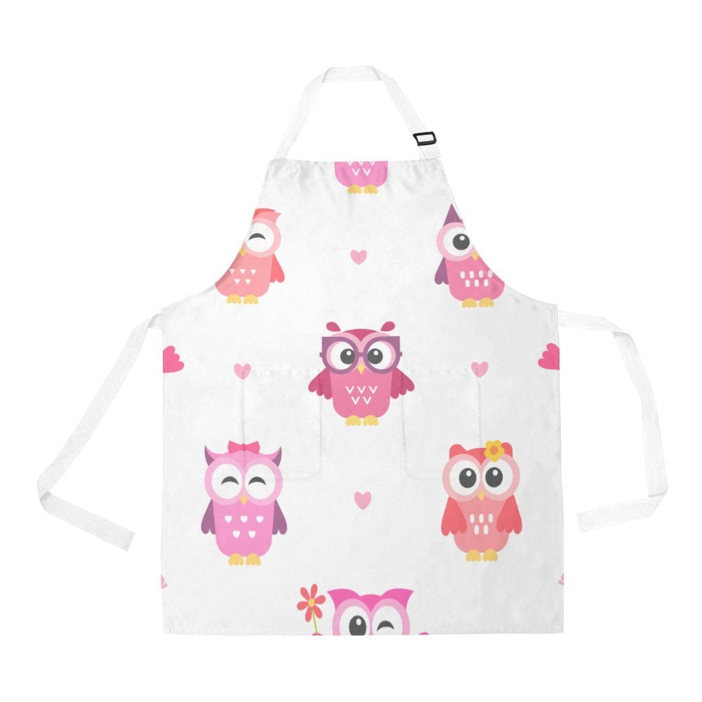 ASHLEIGH Aprons Owl Girls Apron Women Men Aprons With Two Pockets For ...
