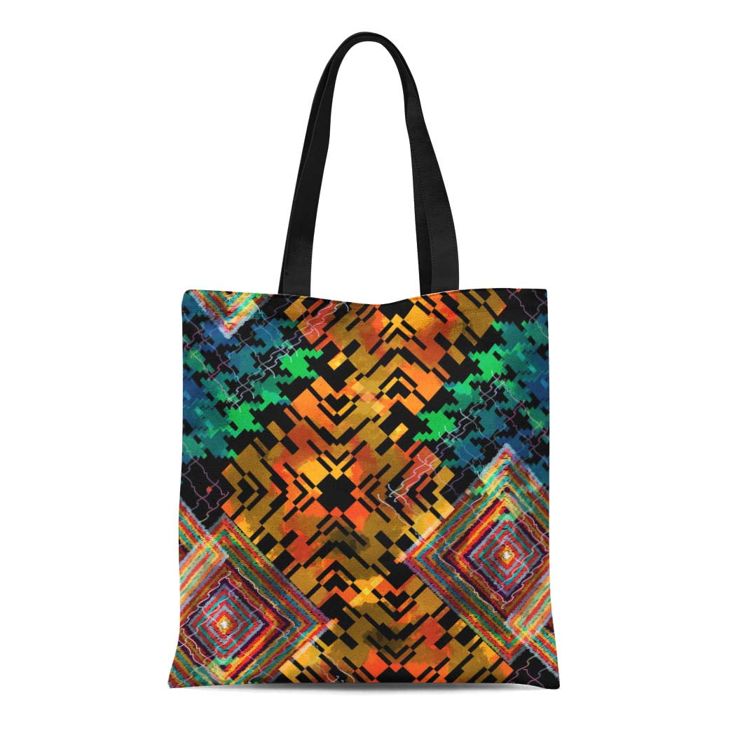 ASHLEIGH Canvas Bag Resuable Tote Grocery Shopping Bags 1970 Retro ...