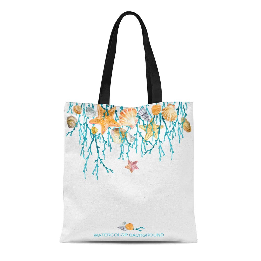 ASHLEIGH Canvas Bag Resuable Tote Grocery Shopping Bags Beach Coral ...