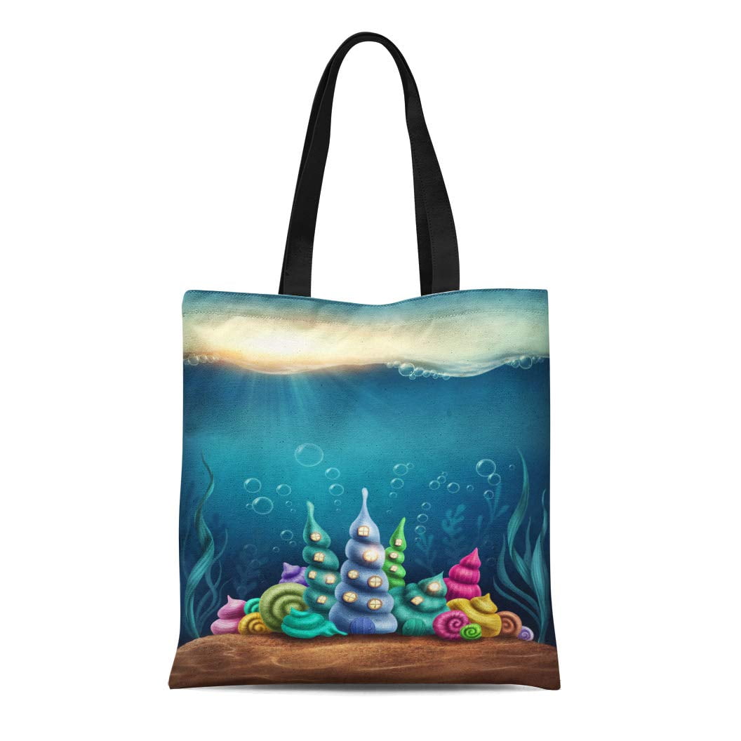 ASHLEIGH Canvas Bag Resuable Tote Grocery Shopping Bags Blue City ...