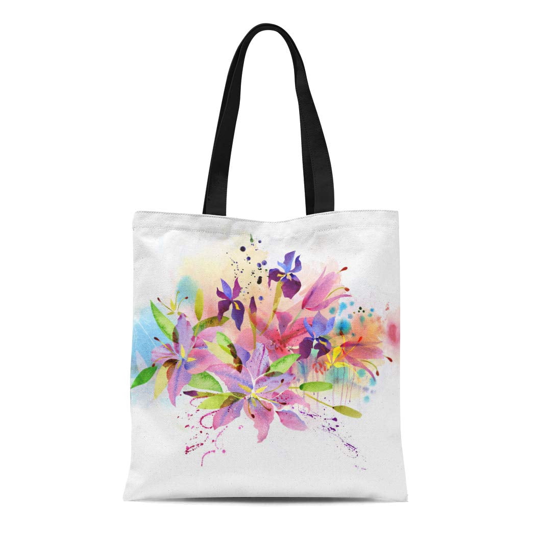 ASHLEIGH Canvas Bag Resuable Tote Grocery Shopping Bags Blue Digital ...