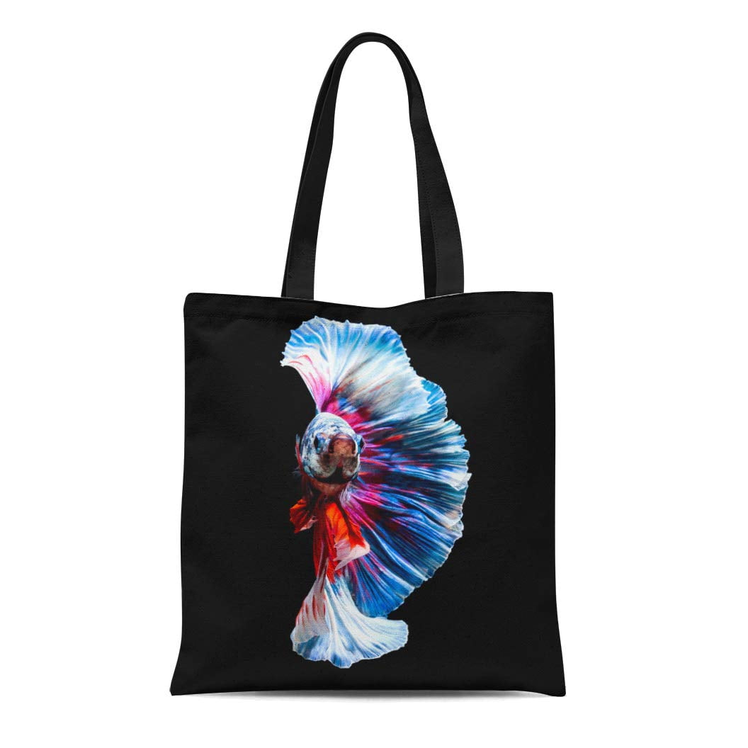 ASHLEIGH Canvas Bag Resuable Tote Grocery Shopping Bags Blue Fighting ...