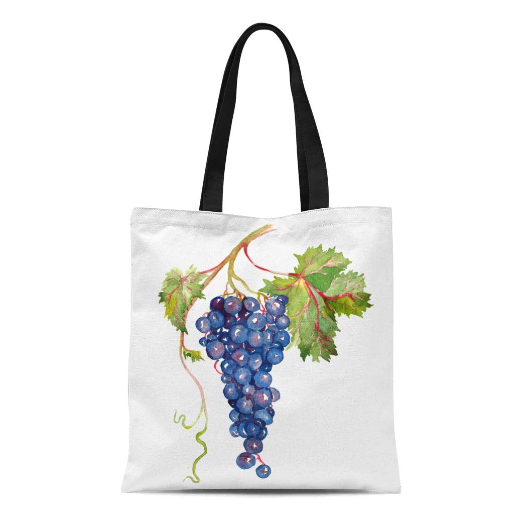 ASHLEIGH Canvas Bag Resuable Tote Grocery Shopping Bags Blue Fruit ...