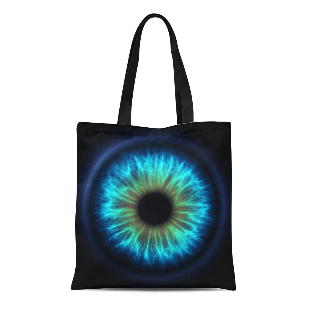 ASHLEIGH Canvas Tote Bag Blue Iris Digital Eye Pupil Human Psychic ...