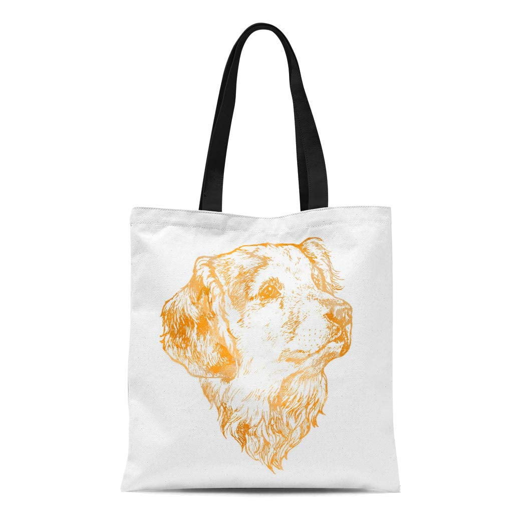 ASHLEIGH Canvas Bag Resuable Tote Grocery Shopping Bags Brown Labrador ...