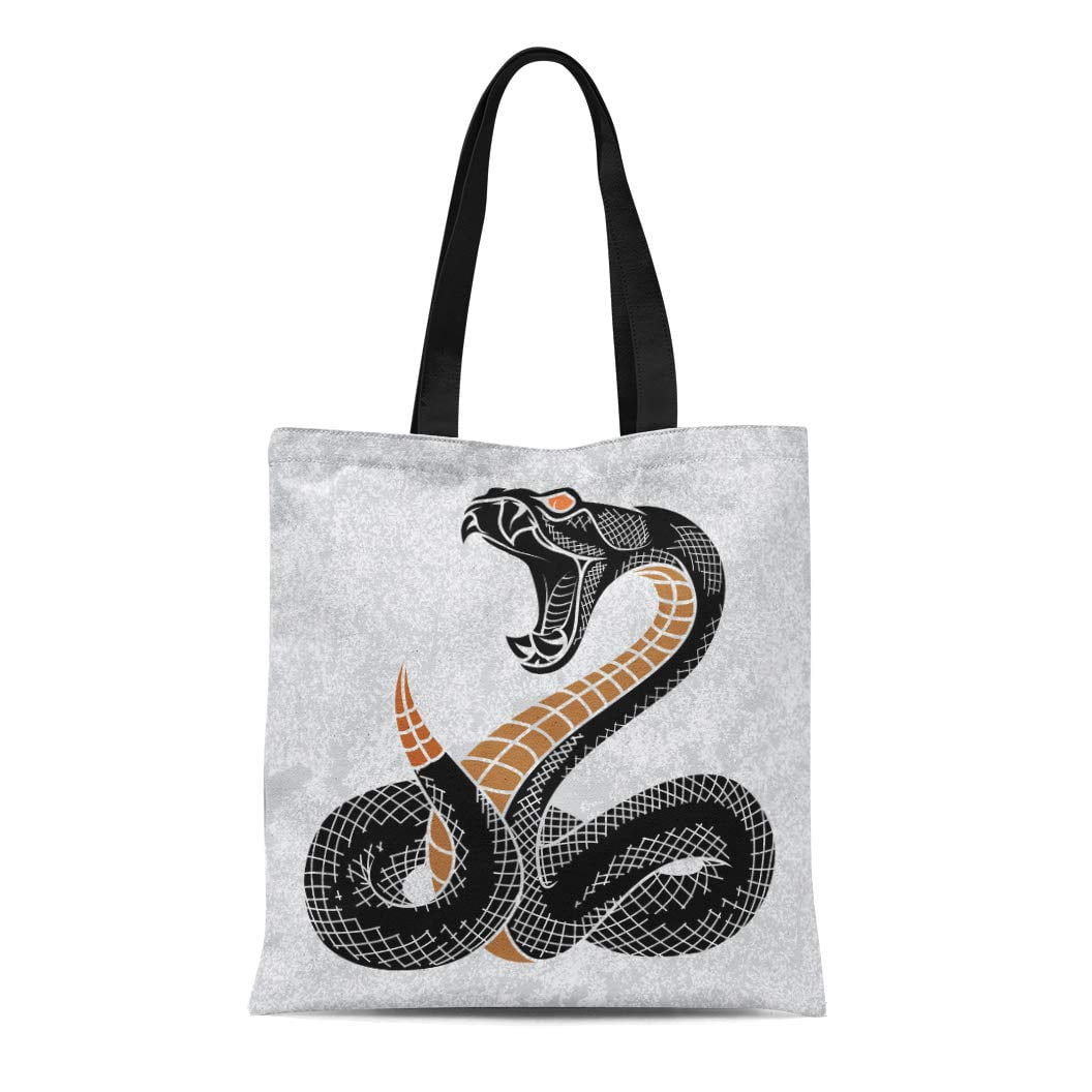 ASHLEIGH Canvas Bag Resuable Tote Grocery Shopping Bags Cobra Viper ...