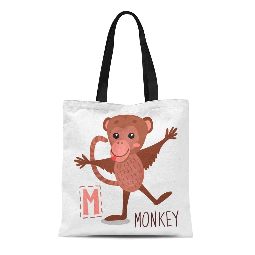 ASHLEIGH Canvas Bag Resuable Tote Grocery Shopping Bags Colorful Zoo ...