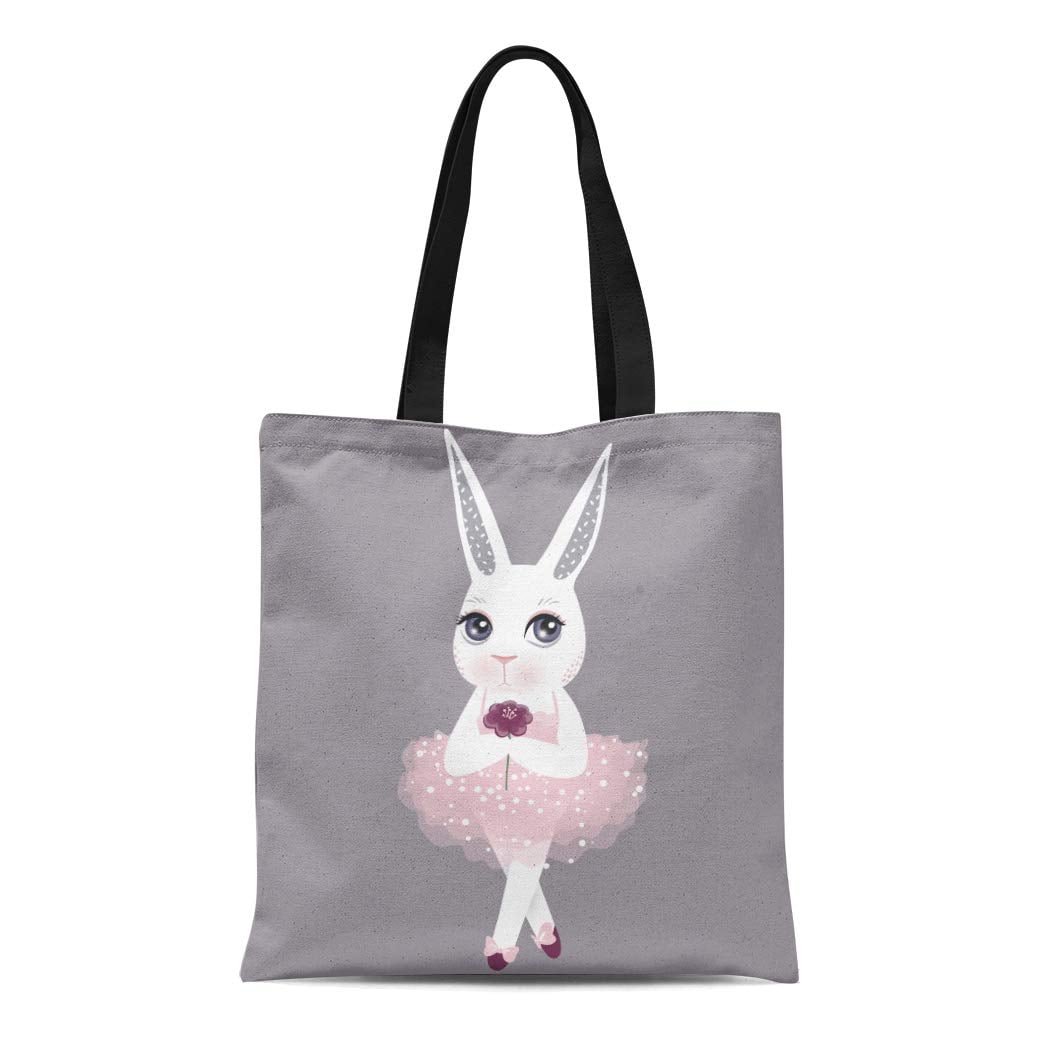 ASHLEIGH Canvas Bag Resuable Tote Grocery Shopping Bags Cute Bunny in ...