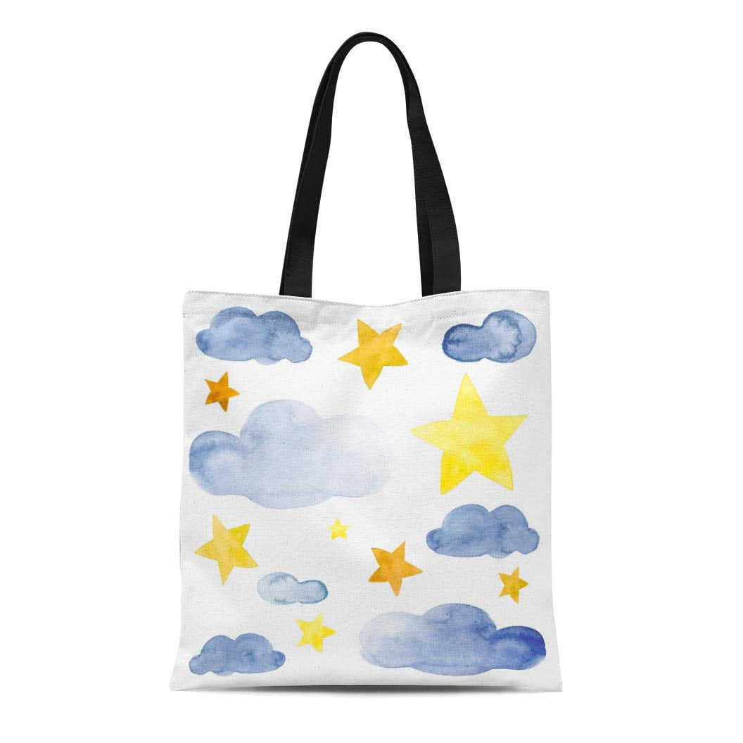 ASHLEIGH Canvas Bag Resuable Tote Grocery Shopping Bags Cute Night Sky ...