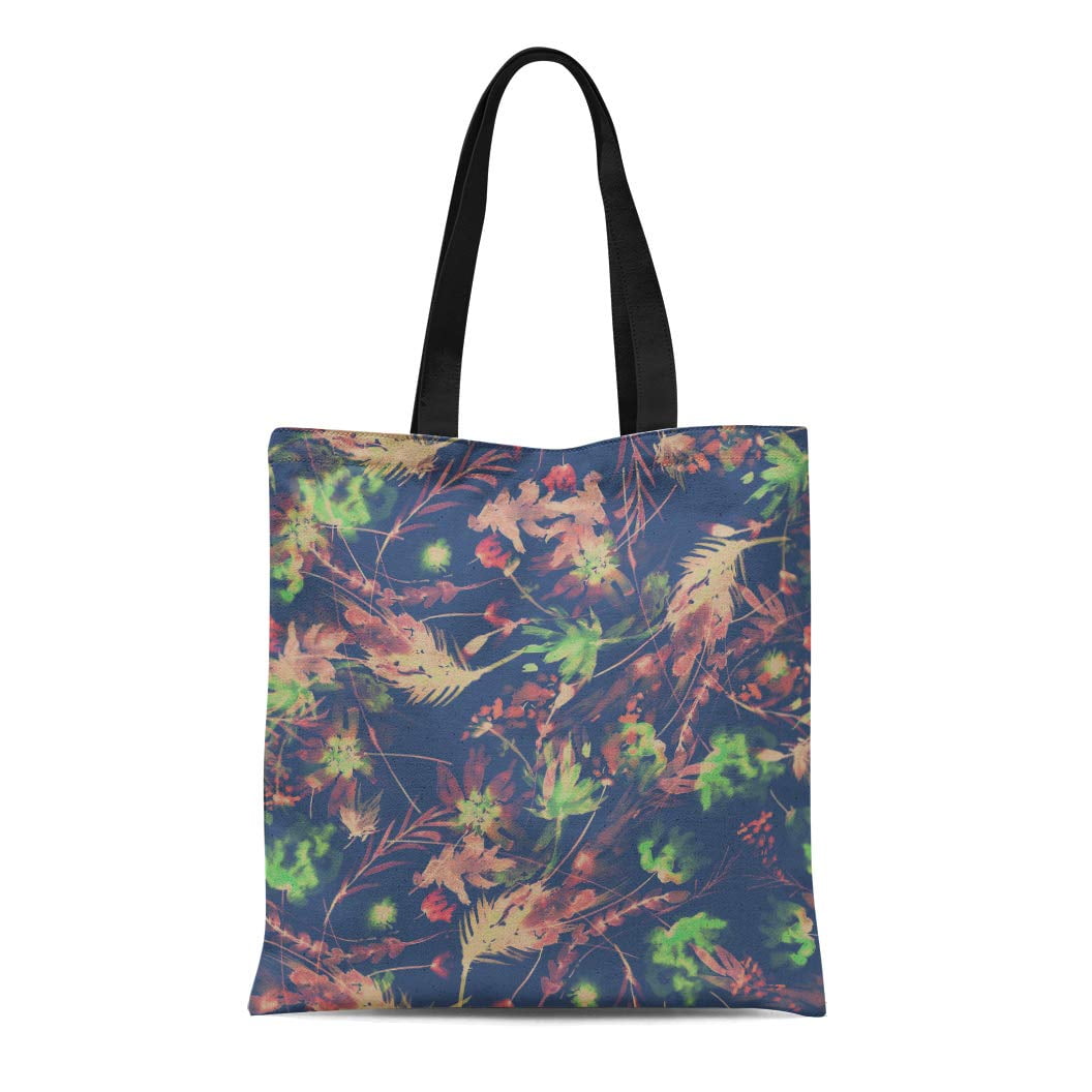 ASHLEIGH Canvas Bag Resuable Tote Grocery Shopping Bags Hand Watercolor ...