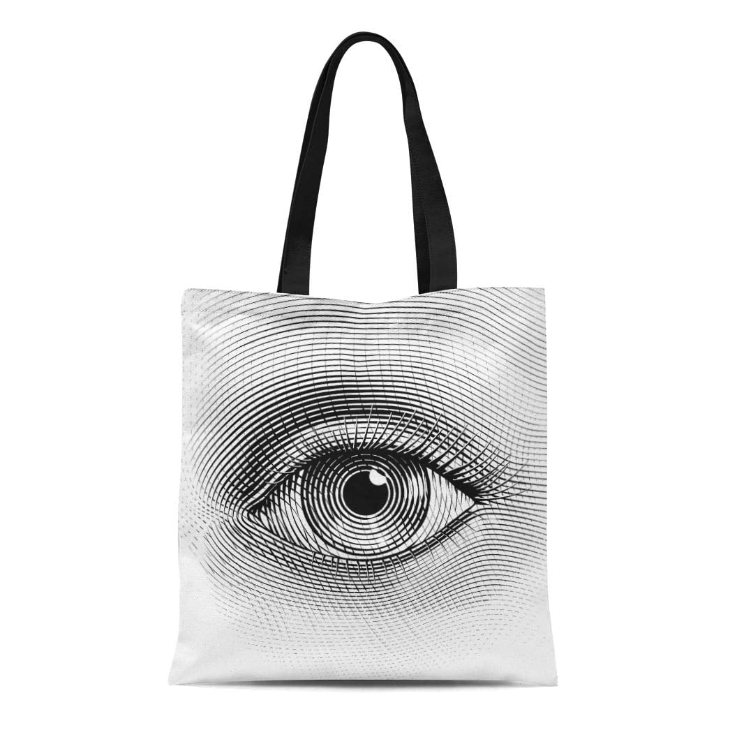 ASHLEIGH Canvas Bag Resuable Tote Grocery Shopping Bags Human Eye in ...