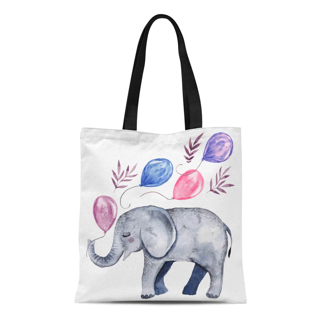 ASHLEIGH Canvas Bag Resuable Tote Grocery Shopping Bags Purple Cute ...