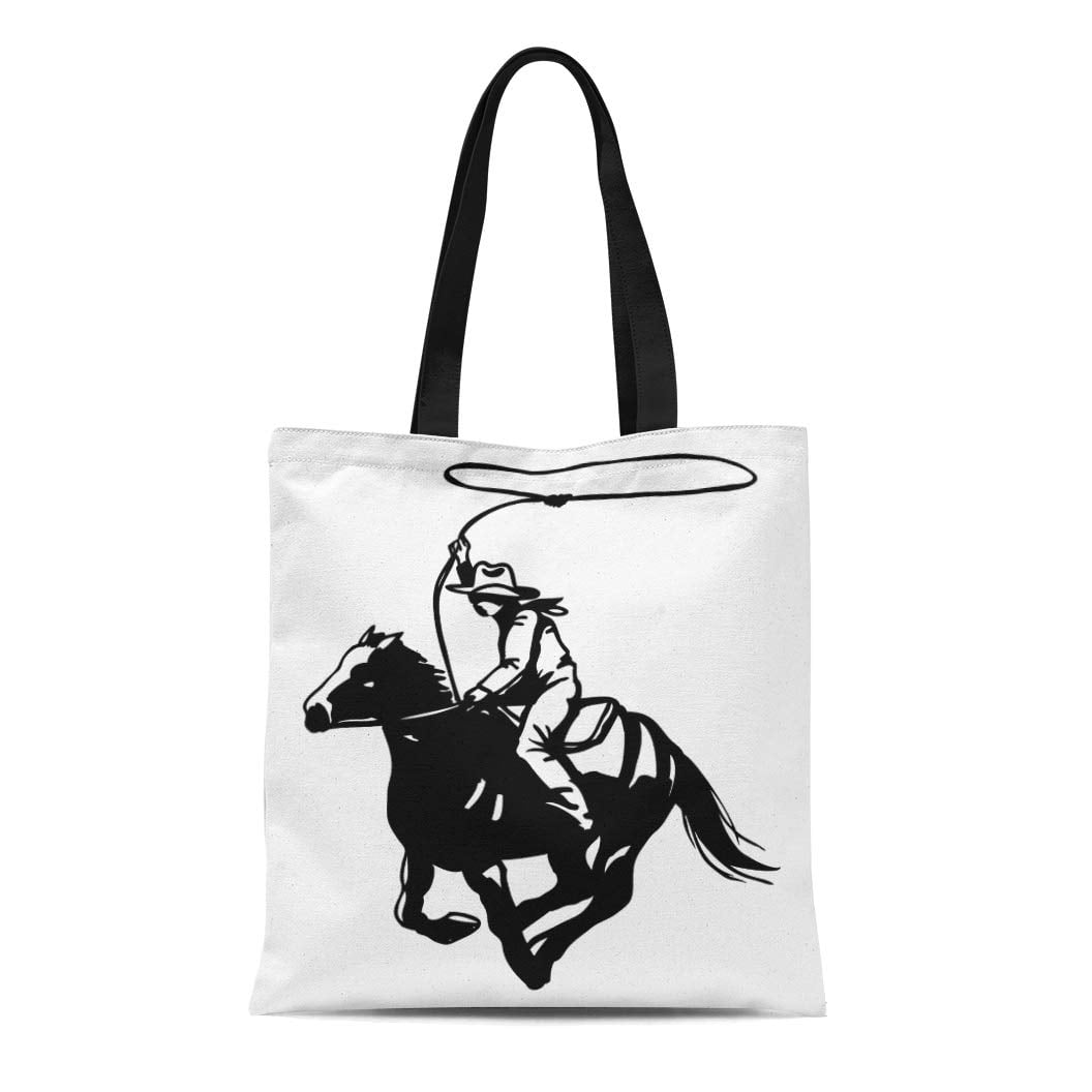 ASHLEIGH Canvas Bag Resuable Tote Grocery Shopping Bags Rope Cowboy ...