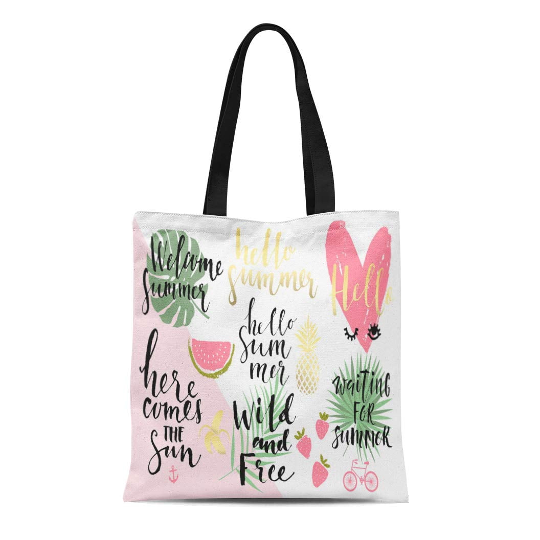 ASHLEIGH Canvas Bag Resuable Tote Grocery Shopping Bags Summer ...