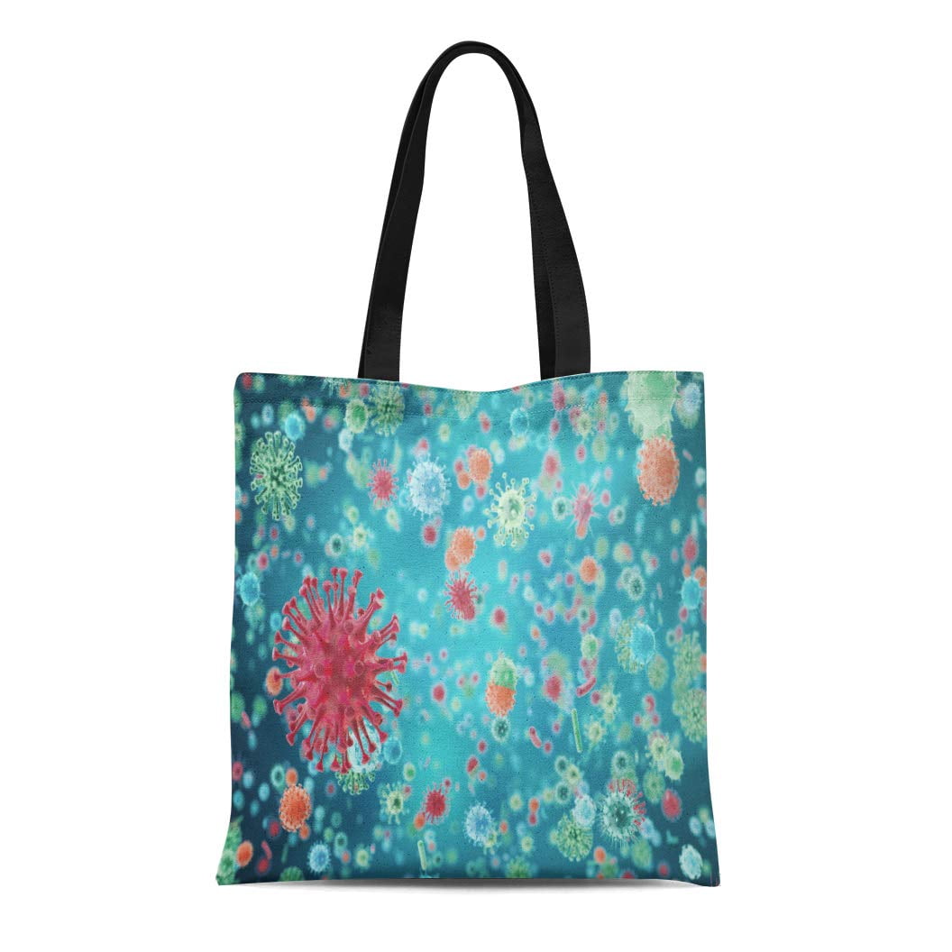 ASHLEIGH Canvas Bag Resuable Tote Grocery Shopping Bags Viruses in ...