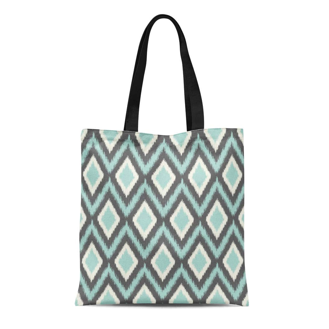 ASHLEIGH Canvas Tote Bag Aztec Tribal Ikat Chevron Southwest Diamonds ...