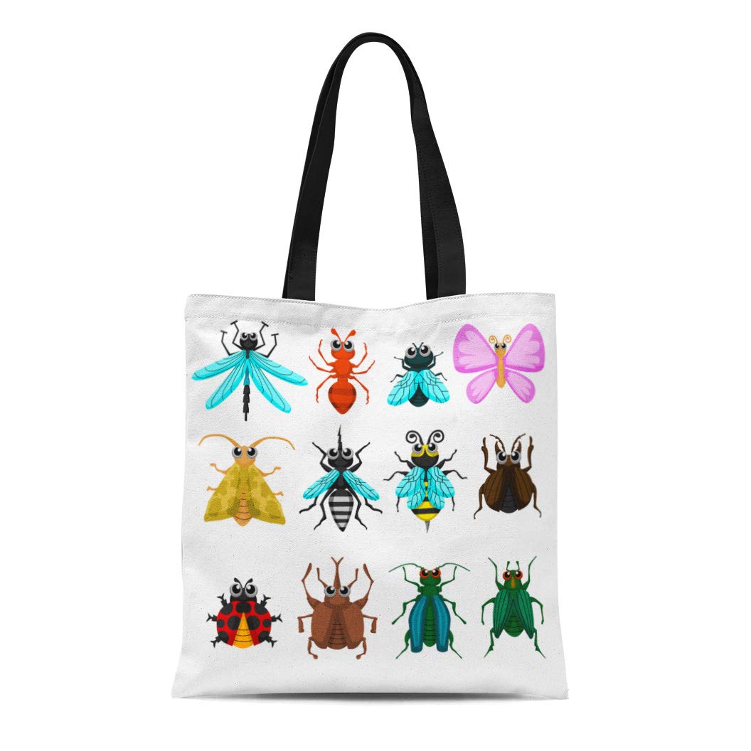 ASHLEIGH Canvas Tote Bag Beetle Bugs Cute and Insects of Characters Bee ...