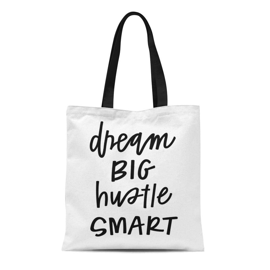 ASHLEIGH Canvas Tote Bag Believe Dream Big Hustle Smart Cursive Hand ...