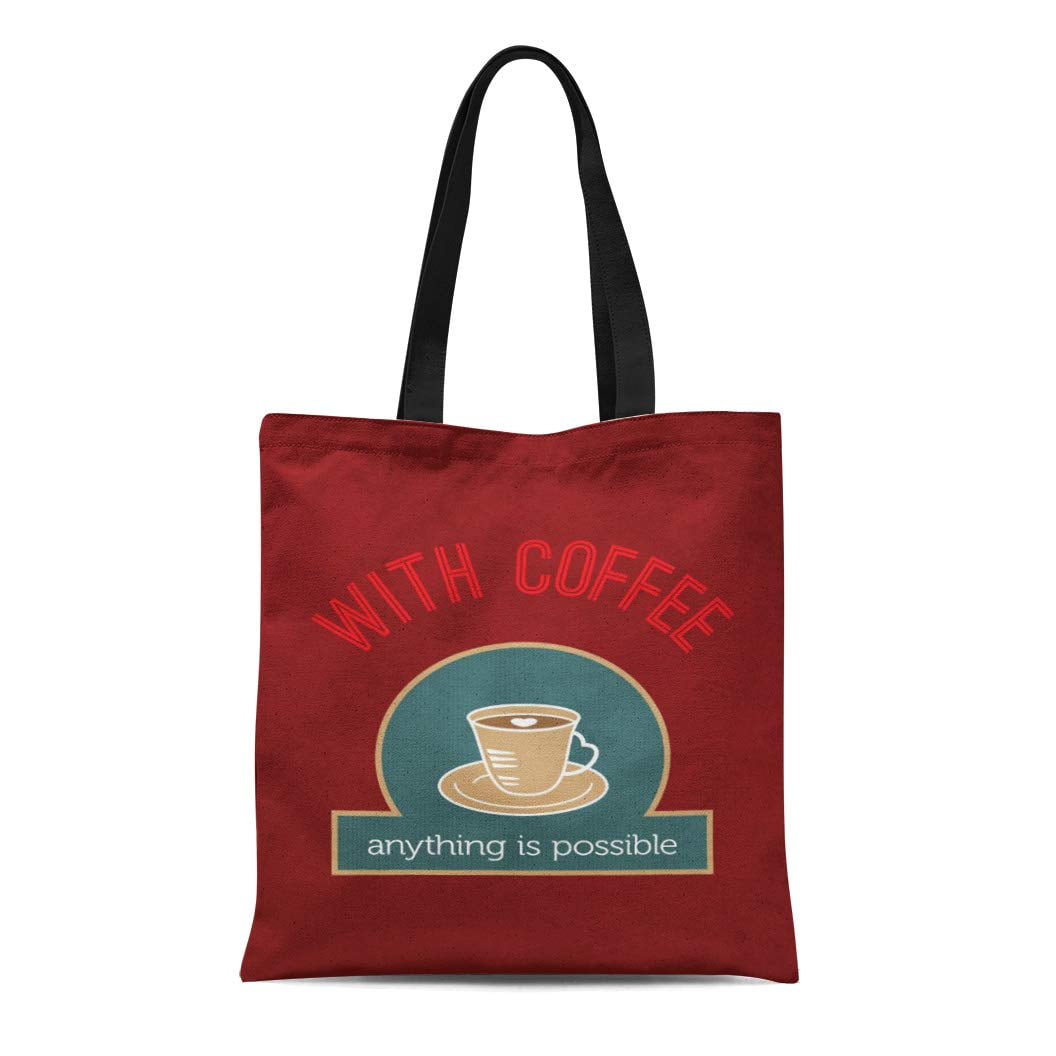ASHLEIGH Canvas Tote Bag Beverage Coffee Modern Latte Neon Cappuccino ...