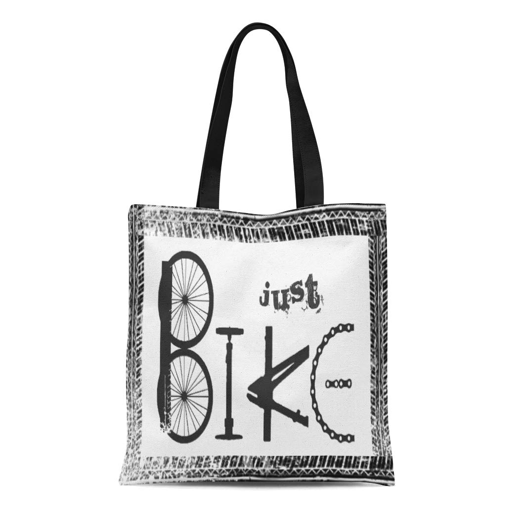 ASHLEIGH Canvas Tote Bag Biking Just Bike Graffiti Parts Tire Tracks ...