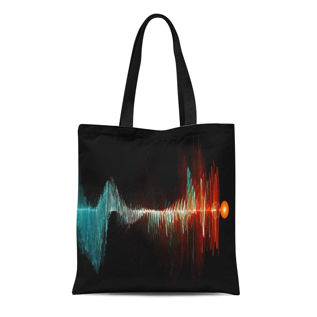 ASHLEIGH Canvas Tote Bag Blue Fractal Particle Wave Duality Red ...