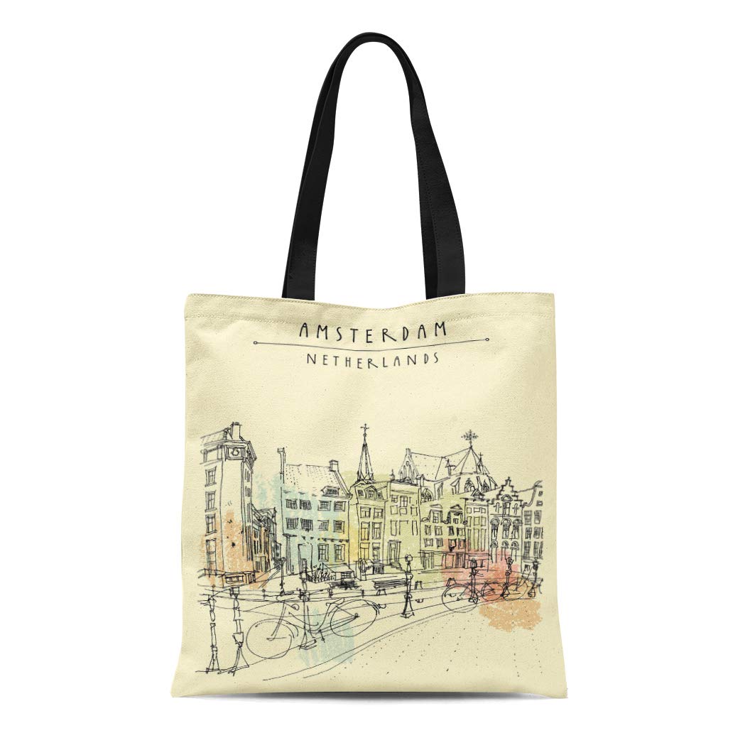ASHLEIGH Canvas Tote Bag Bridge in Amsterdam Holland Netherlands Europe ...