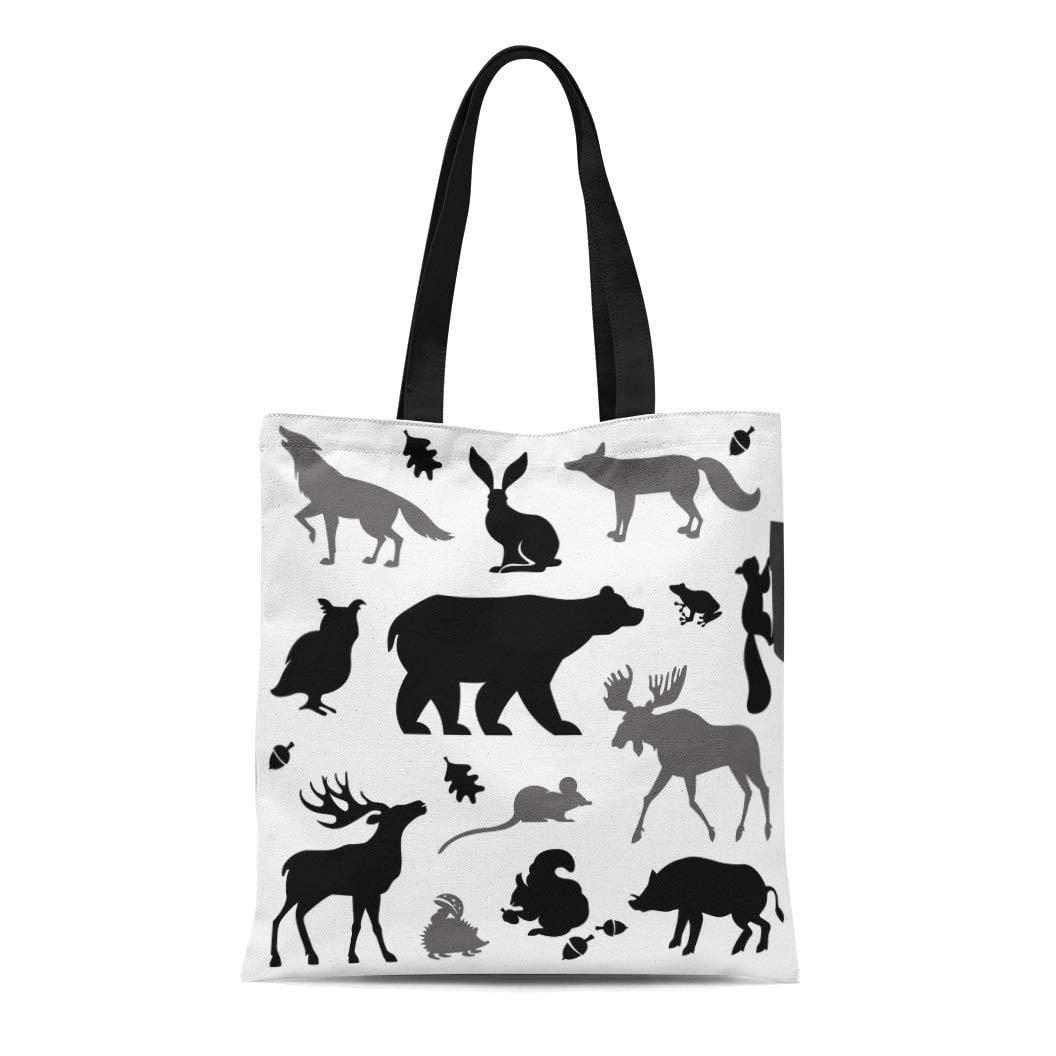 ASHLEIGH Canvas Tote Bag Brown Moose Living in European Forest of ...