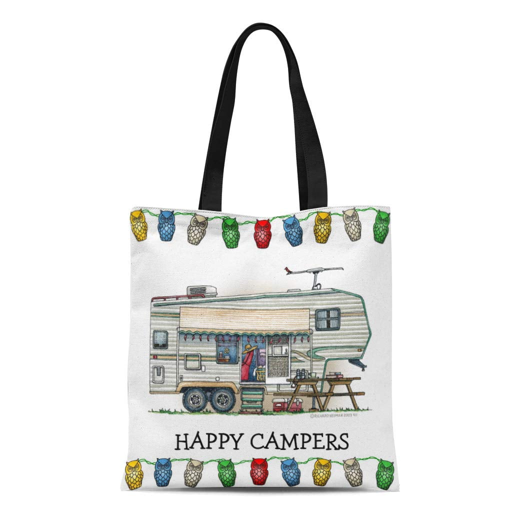 ASHLEIGH Canvas Tote Bag Camping Rv Vintage Fifth Wheel Camper Travel ...