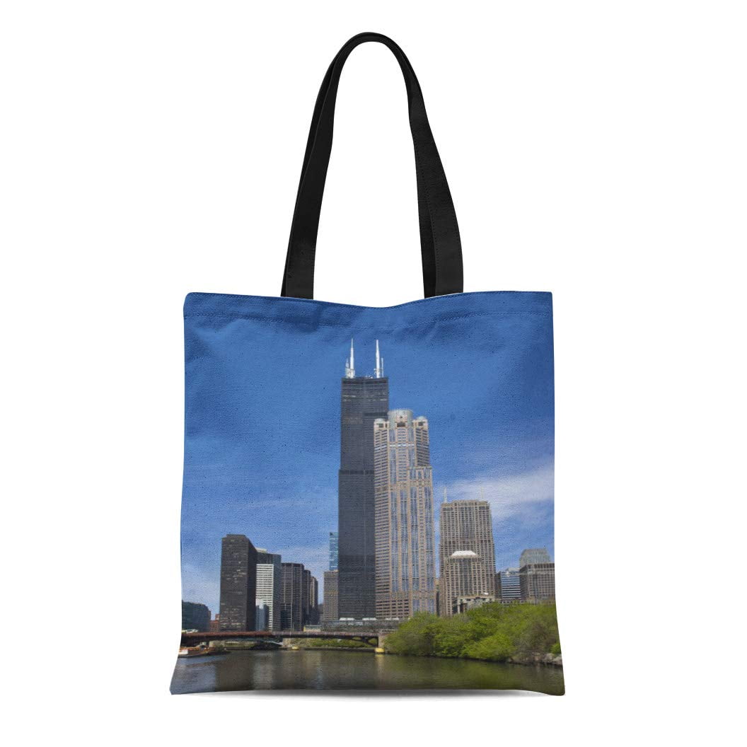 ASHLEIGH Canvas Tote Bag Chicago Willis Tower Previously the Sears ...