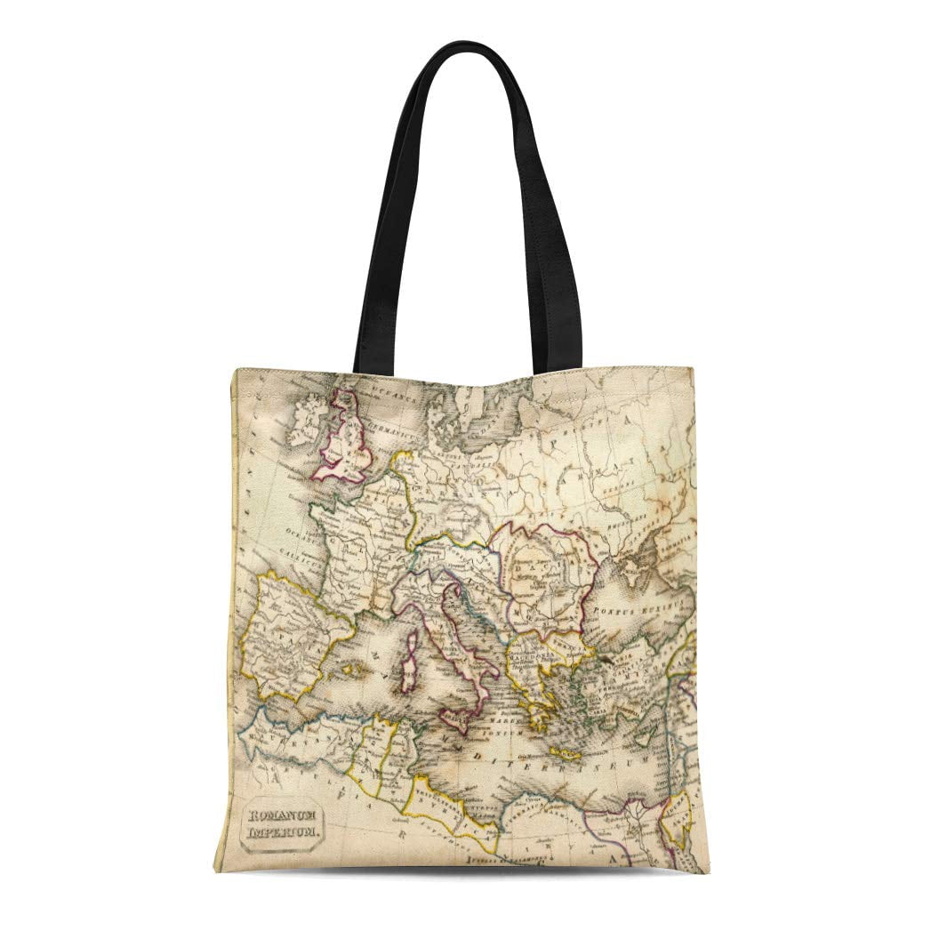 ASHLEIGH Canvas Tote Bag Civilisation Antquie Map of Ancient Roman ...